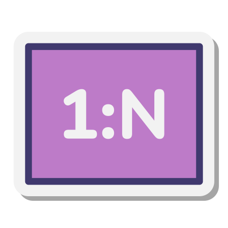 One To Many icon in Stickers Style