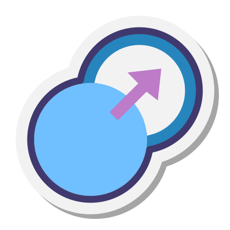 One Way Transition icon in Stickers Style