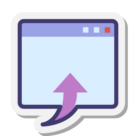 Open in Browser icon in Stickers Style