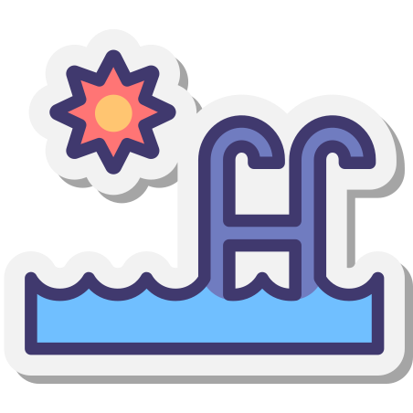 Outdoor Swimming Pool icon in Stickers Style