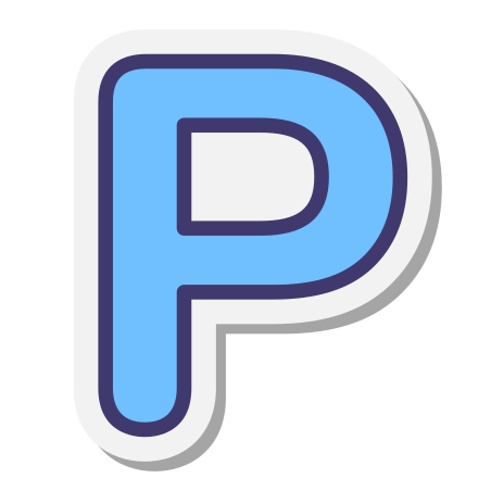 P icon in Stickers Style