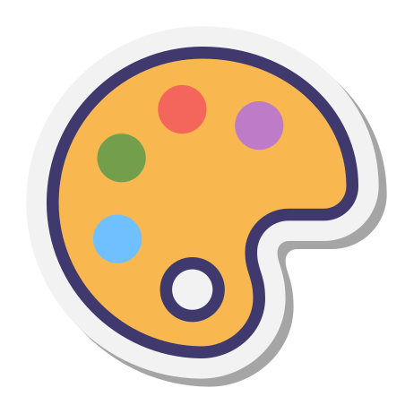 Paint Palette icon in Stickers Style