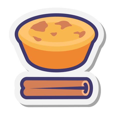 Pastel De Nata icon in Stickers Style