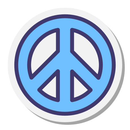 Peace Symbol icon in Stickers Style
