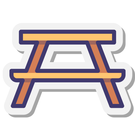 Picnic Table icon in Stickers Style