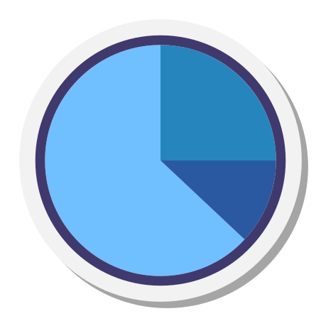 Pie Chart icon in Stickers Style