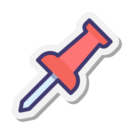 Pin icon in Stickers Style