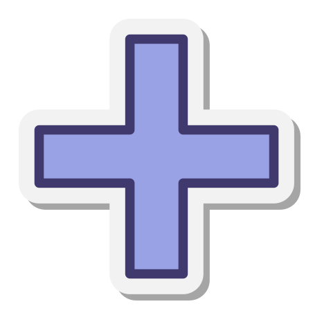Plus Math icon in Stickers Style