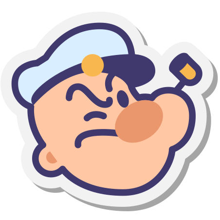 Popeye icon in Stickers Style