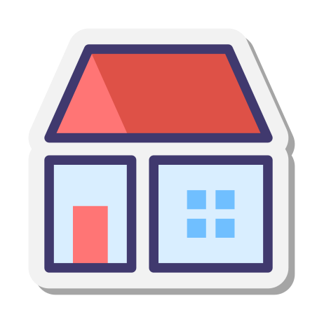 Prefab House icon in Stickers Style
