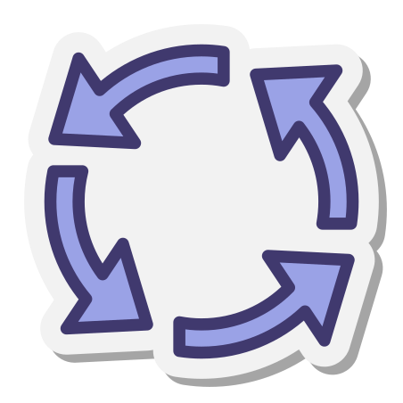 Process icon in Stickers Style