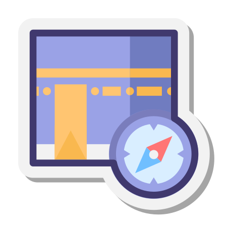 Qibla Direction icon in Stickers Style