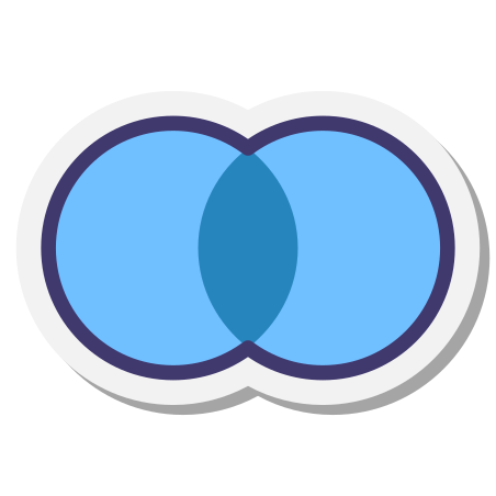 Query Inner Join icon in Stickers Style