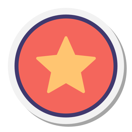Rating Circled icon in Stickers Style