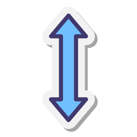 Resize Vertical icon in Stickers Style