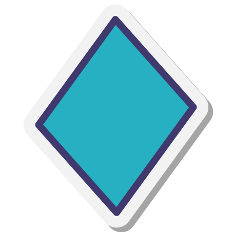 Rhomboid Shape icon in Stickers Style