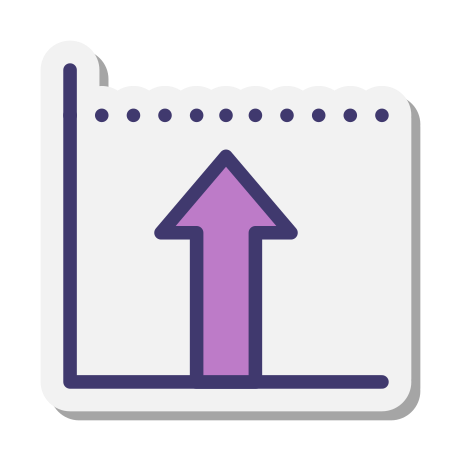 Rising Edge icon in Stickers Style