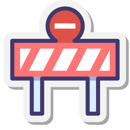 Road Closure icon in Stickers Style