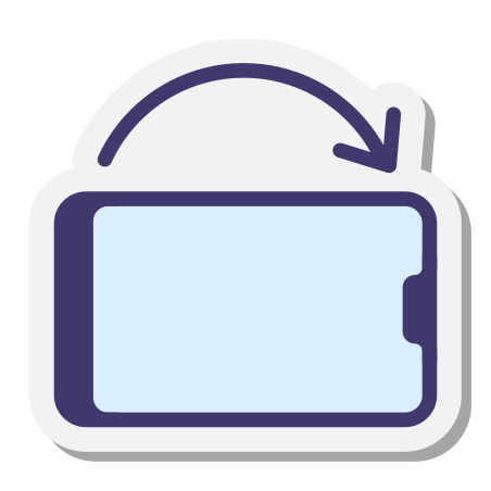 Rotate Screen icon in Stickers Style