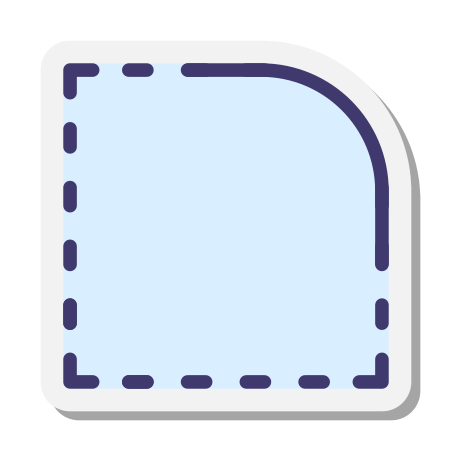 Rounded Corner icon in Stickers Style