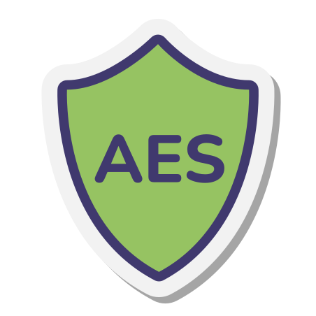 Security AES icon in Stickers Style