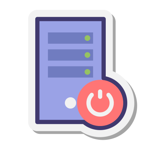 Server Shutdown icon in Stickers Style