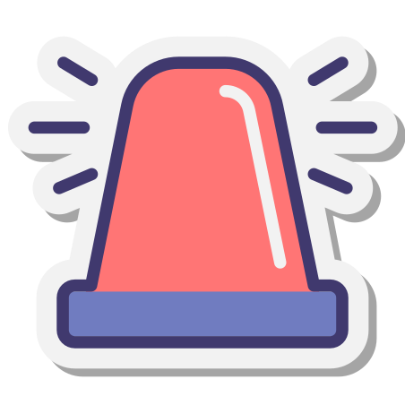 Siren icon in Stickers Style