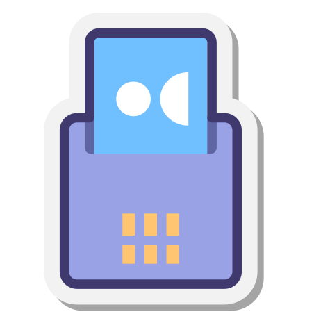 Smart Card Reader icon in Stickers Style