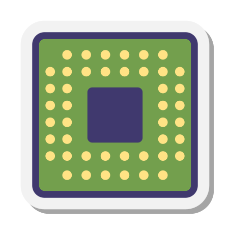 Microchip icon in Stickers Style