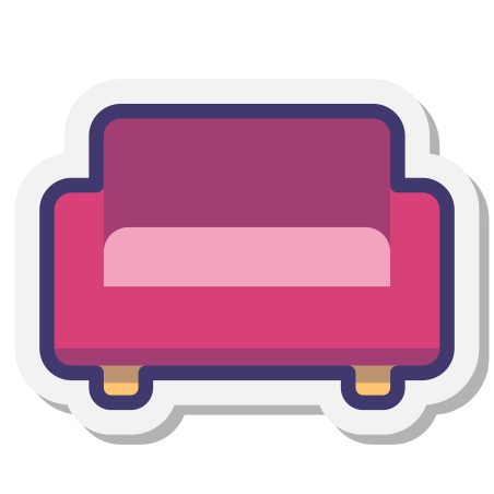 Sofa icon in Stickers Style