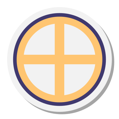 Solar Cross icon in Stickers Style