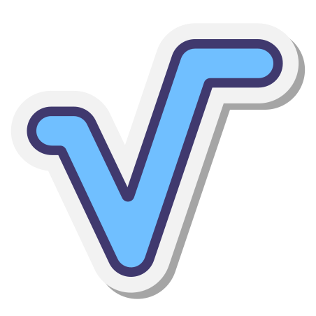 Square Root icon in Stickers Style
