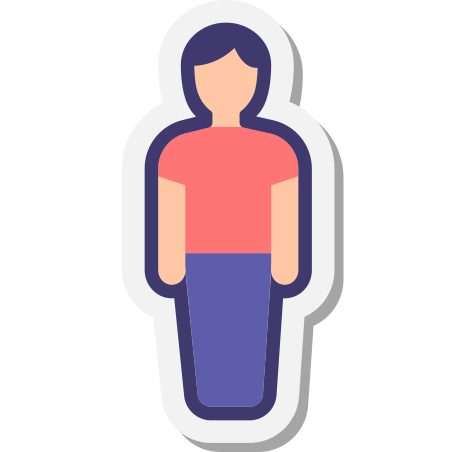 Standing Man icon in Stickers Style