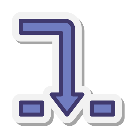 Step Into icon in Stickers Style