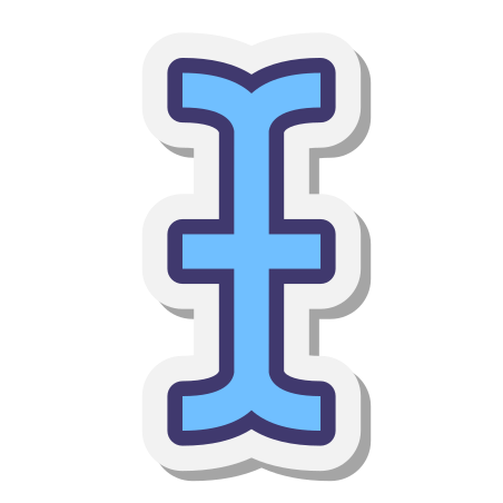 Text Cursor icon in Stickers Style