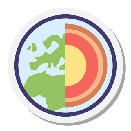 The Earths Inner Core icon in Stickers Style