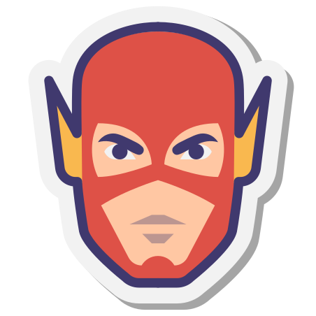 The Flash Head icon in Stickers Style