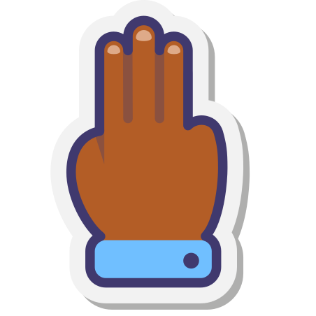 Three Fingers Skin Type 3 icon in Stickers Style