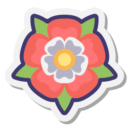 Tudor Rose icon in Stickers Style