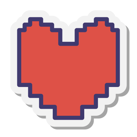 Undertale Heart icon in Stickers Style