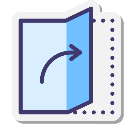 Unfold icon in Stickers Style