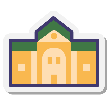 University Campus icon in Stickers Style