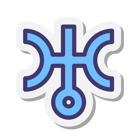 Uranus Symbol icon in Stickers Style