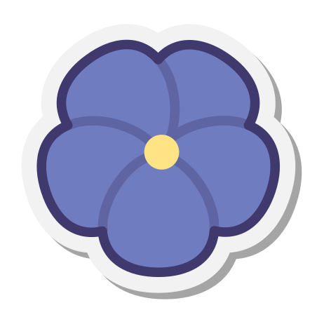 Violet Flower icon in Stickers Style