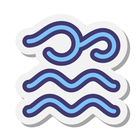 Water Element icon in Stickers Style