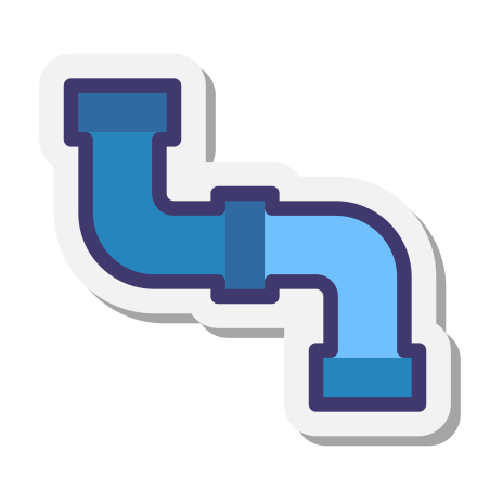 Water Pipe icon in Stickers Style