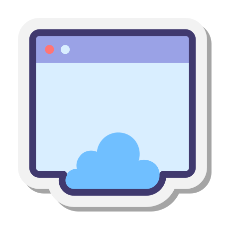 Window Cloud icon in Stickers Style