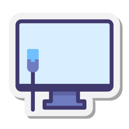 Wired Network Connection icon in Stickers Style