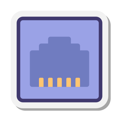 Wired Network icon in Stickers Style