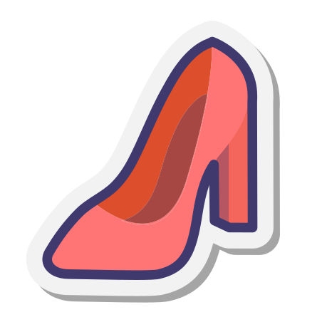 Women Shoe icon in Stickers Style